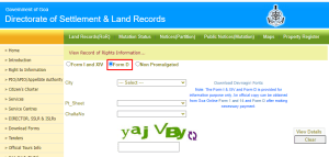 Goa Land Records - Property Ownership & Survey Number Search