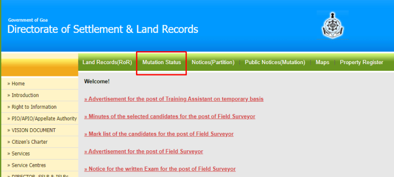 Goa Land Records - Property Ownership & Survey Number Search