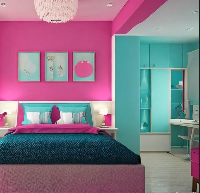 20 Perfect Pink Two Colour Combination For Home Walls